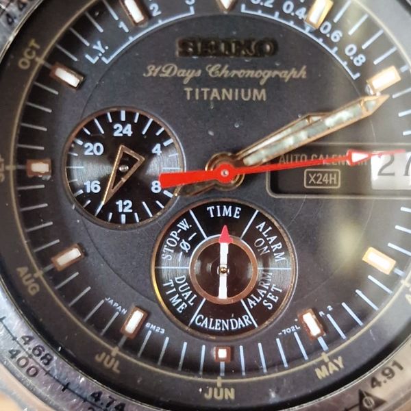 SEIKO Space Navigator 6M23-7010 Titanium watch Spares or Repair ...