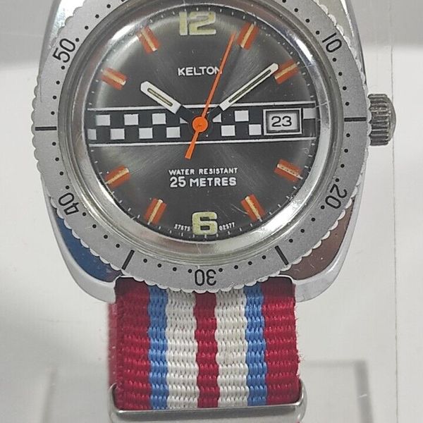 Vintage KELTON / TIMEX F1 Racing Rally Diver Wind Up Watch 1970s ...