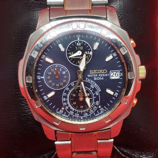 Seiko Mens V657-9020 Quartz Watch, Stainless Steel, Working, Good ...