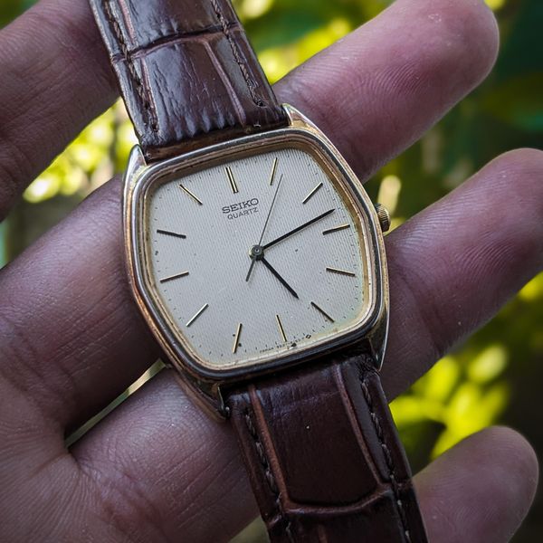 [WTS] vintage Seiko hexagon ++ textured dial quartz gold plated watch ...
