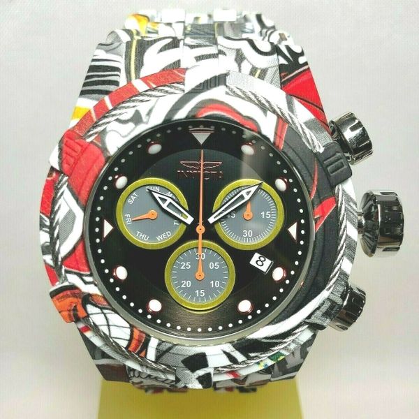 INVICTA 31622 Men's 52mm Black Bolt Zeus Graffiti HYDROPLATED Bracelet ...