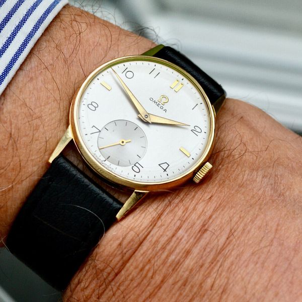 MEN'S OMEGA 18K SOLID GOLD 265 SUPER ORIGINAL DIAL 1947 VINTAGE SWISS ...