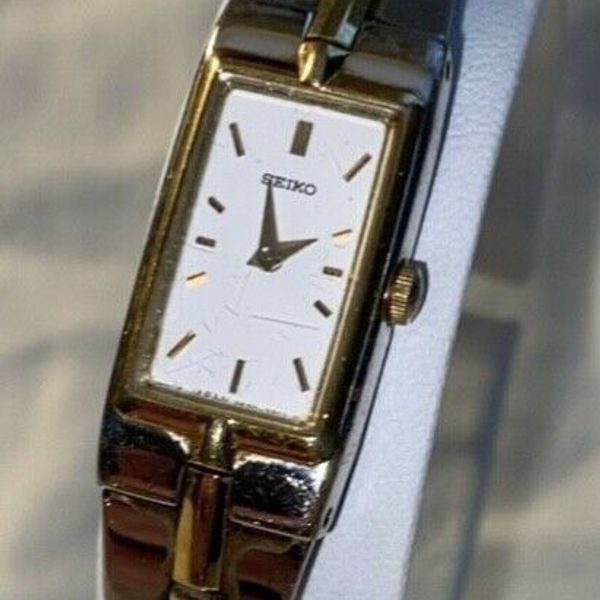 Women's Seiko Women two tone gold silver bracelet watch 2E20-3241,New ...