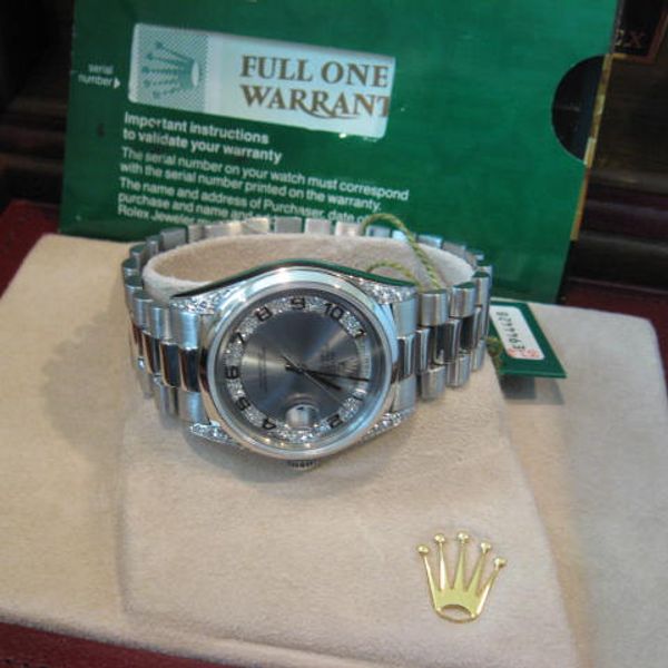 Fs: Rolex platinum day date 18296 36mm vintage box and papers ...