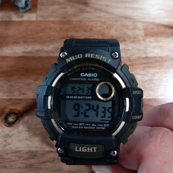 Casio Mud Resist 3463 TRT-110H Watch Mens 47mm Digital Vibration Alarm ...