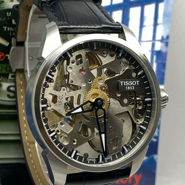 Tissot T-Complication Squelette T070.405.16.411.00 Mechanical Leather ...