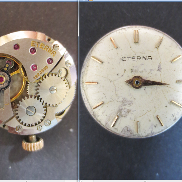 ETERNA Matic 1435u Movement Movement Manual Dial Tige Old Watch Working ...