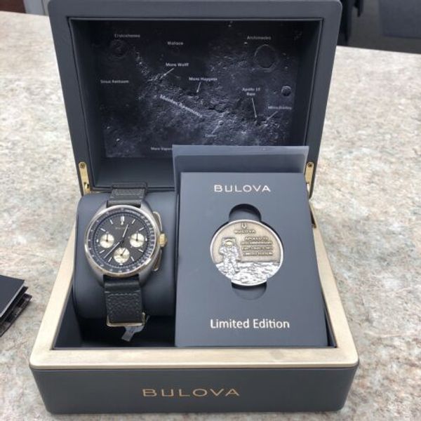 Bulova 98A186 Lunar Pilot Chronograph Apollo 15 Men's Watch 50th Anniv ...