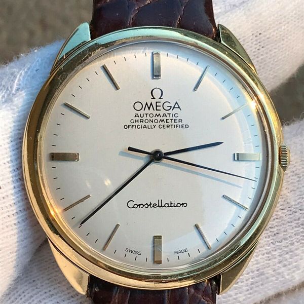 OMEGA CONSTELLATION WATCH AUTOMATIC 712 GOLD 18K 750 MENS 34mm REF.163. ...