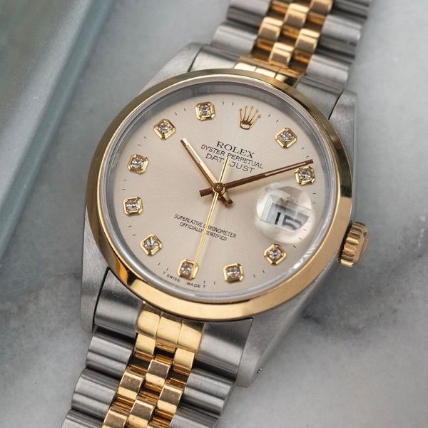 Rolex 16203 Two Tone Datejust - Diamond Dial - Stunning! | WatchCharts ...