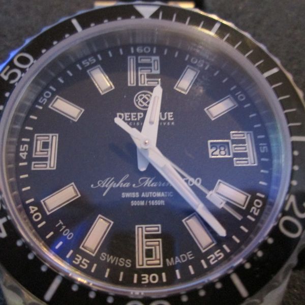 SOLD: LNIB Deep Blue SWISS MADE ALPHA MARINE 500 T-100 TRITIUM - BLACK ...