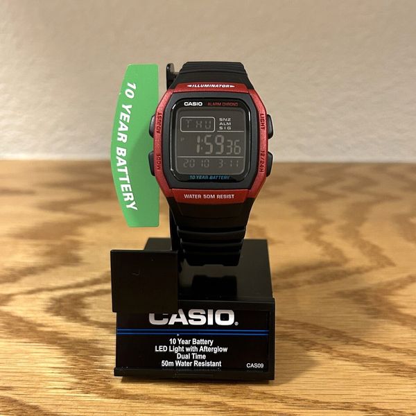New Casio Watch - W-96H (Red with negative display) | WatchCharts ...