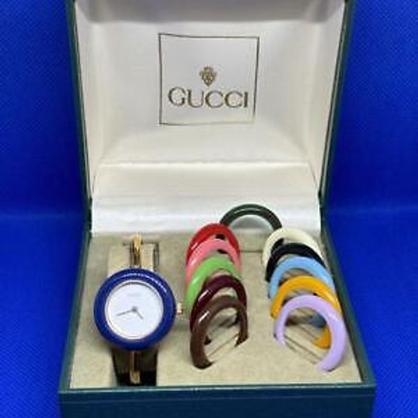 Gucci Change Bezel 12 Colors White Gold wristwatch Plating Quartz ...