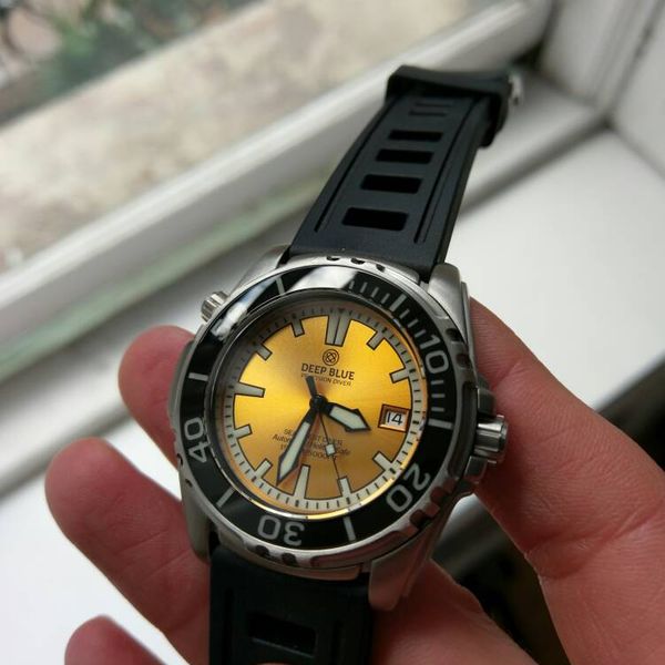 Deep Blue Sea quest 42mm yellow dial for sale | WatchCharts Marketplace