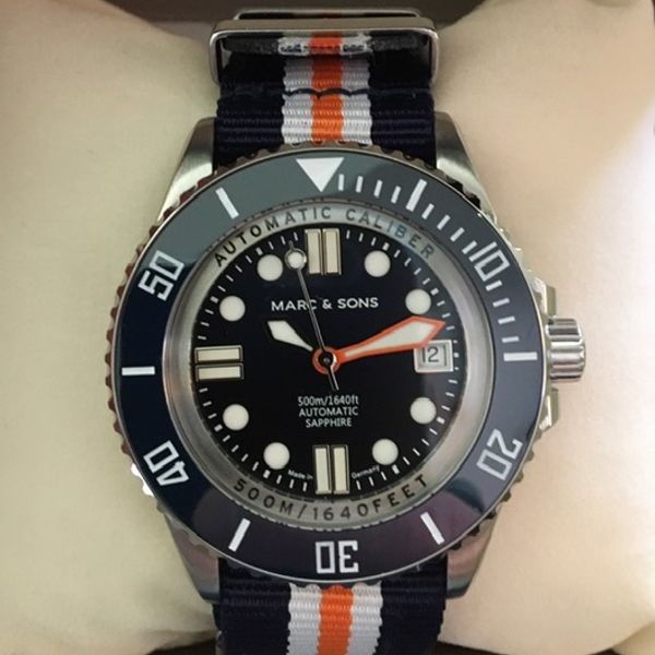 FS: Marc & Sons Professional MSD-029 blue dial, lumed ceramic bezel ...