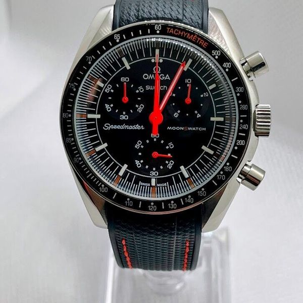 Custom MOD OMEGA x Swatch MoonSwatch Metal Case LAVA Mission on Earth ...