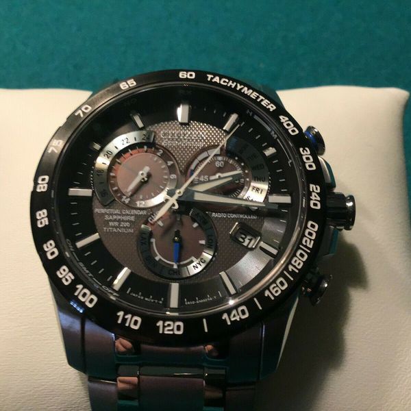 Citizen Eco-Drive Solar Mens Chrono Atomic Timekeeping TITANIUM Watch ...