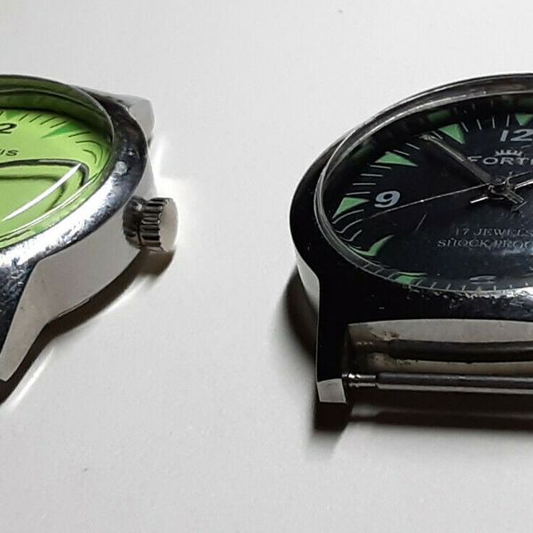 2 Vintage Fortis Mechanical Hand Winding Movement Wrist Watch Runs ...