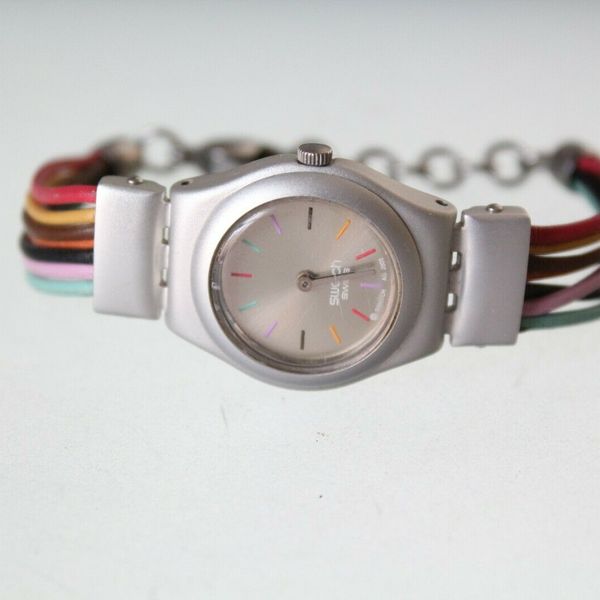 Swatch Irony Aluminium Swiss Swatch AG 2003 Multi Color Leather Band ...