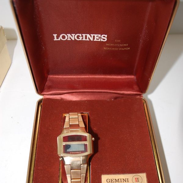 LONGINES GEMINI 2 DUAL LED/LCD 1970'S WATCH with Case, Box & Papers NON ...