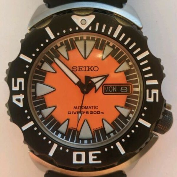 SEIKO Monster 2nd gen, srp315, orange and black, Slightly used, mint ...