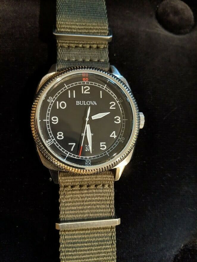 Bulova UHF Military Field Watch 96B229 - 262 Khz - Screw Down Crown ...
