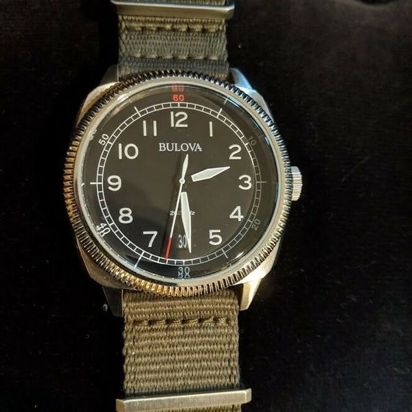 Bulova UHF Military Field Watch 96B229 - 262 Khz - Screw Down Crown ...