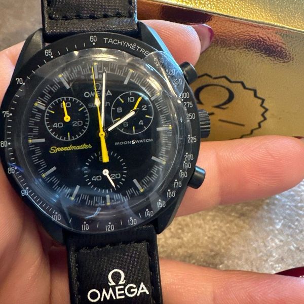 OMEGA X SWATCH Speedmaster Mission To The Moon Mercury Gold Darkside â ...