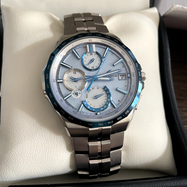 Casio Oceanus Manta OCW-S5000APA-2AJF Mother of Pearl Dial Titanium Men ...