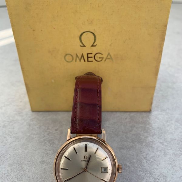 Omega Solid Gold Manual Wind Watch with Date Original Dial 1965 ...