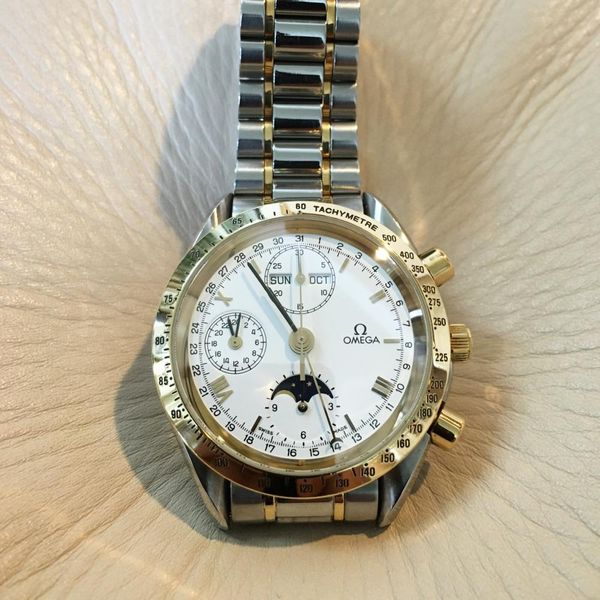 FS: OMEGA SPEEDMASTER Chronograph Moonphase Triple Calendar Two Tone ...