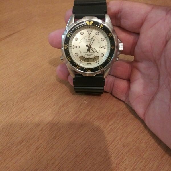 Casio AD-520 388 Module Japan 100M Men's Divers Alarm Chronograph Watch ...