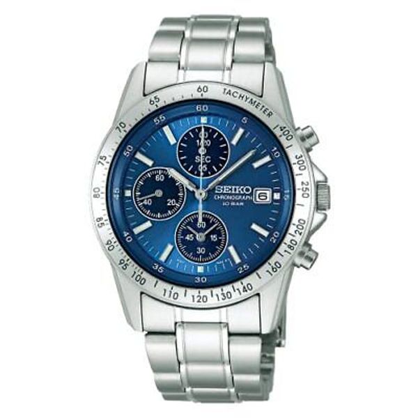 SEIKO Selection Chronograph Quartz SBTQ071 Mens Watch Silver Blue Japan ...
