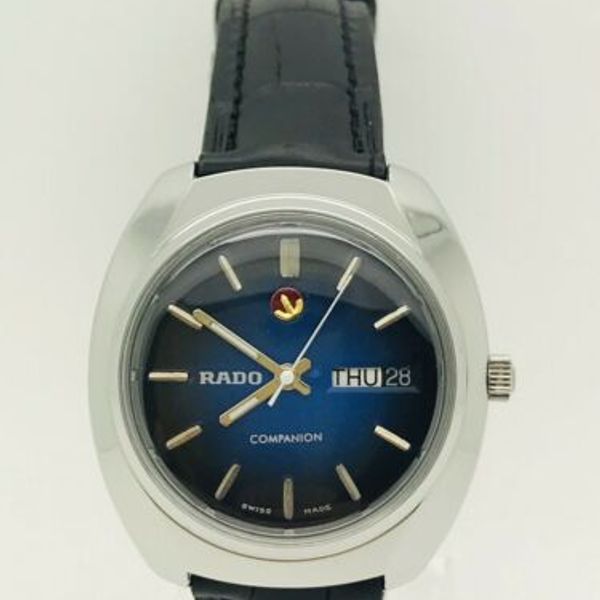 Vintage Rado Companion Blue Dial Automatic 25 Jewels Watch Great ...