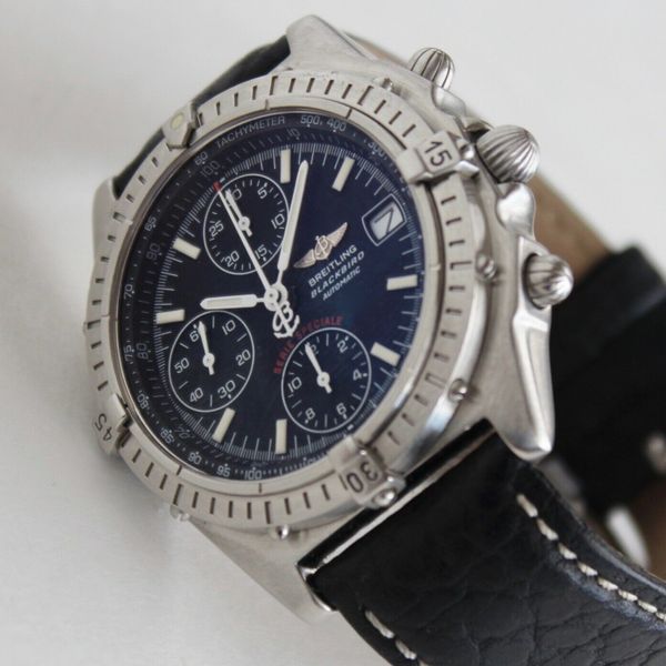 BREITLING Men's Watch, Chronomat Blackbird Model, A13050.1 Automatic ...