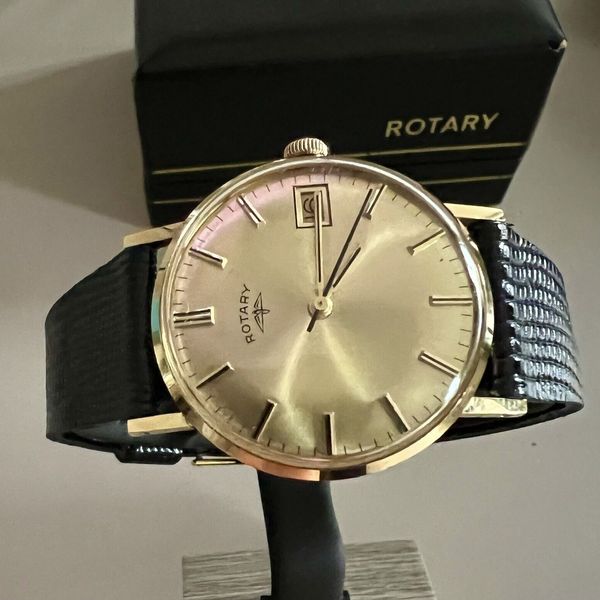 Vintage Rotary Mechanical Men Watch Gold Tone With Box | WatchCharts ...