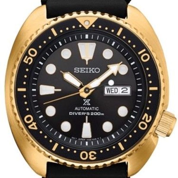 NEW SEIKO PROSPEX TURTLE AUTOMATIC DIVER 45MM GOLD PLATED CASE SRPC44 ...