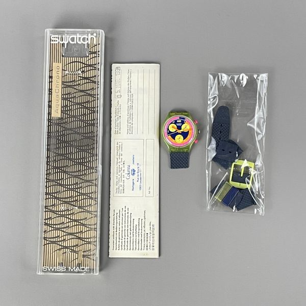 SWATCH Grand Prix Chronograph 1992 Vintage SCJ101 Works / New Battery ...