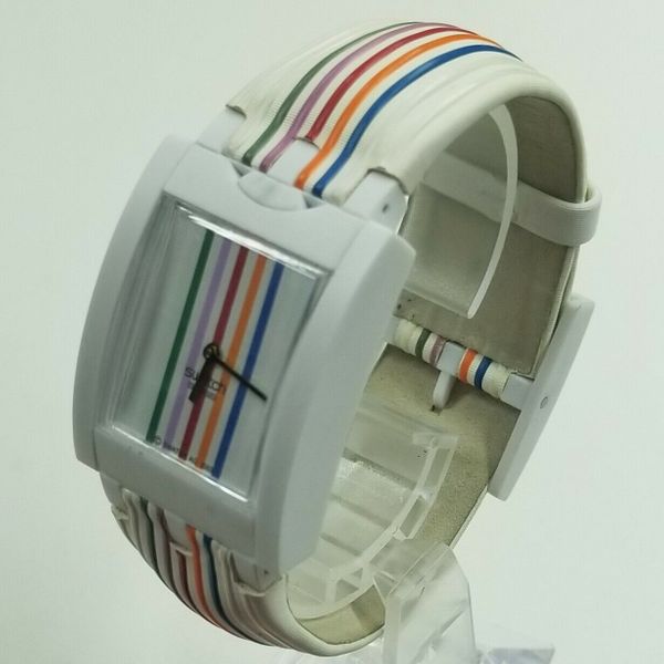 RARE,UNIQUE Unisex SWISS Watch SWATCH AG2003. Square Retractable watch ...