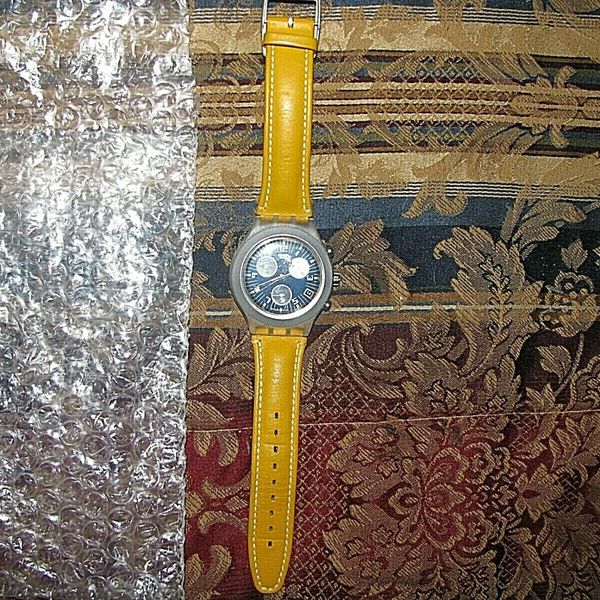 Swatch: Irony Chrono Diaphane AG 2001 Thunderstorm Leather Band Swiss ...