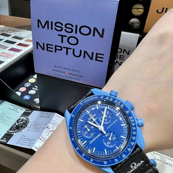 New Swatch x Omega Bioceramic Moonswatch Mission To Neptune Watch ...
