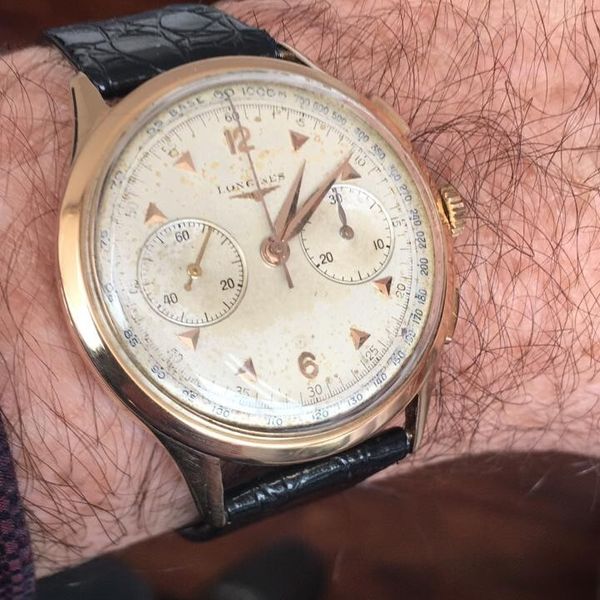 LONGINES REF. 5967, CHRONOGRAPH, 30CH, PINK GOLD, 38MM. Made late 40's ...