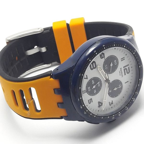 Swatch Swiss Quartz Chronograph Panda Face V8 Watch AHS38TAB3 ...