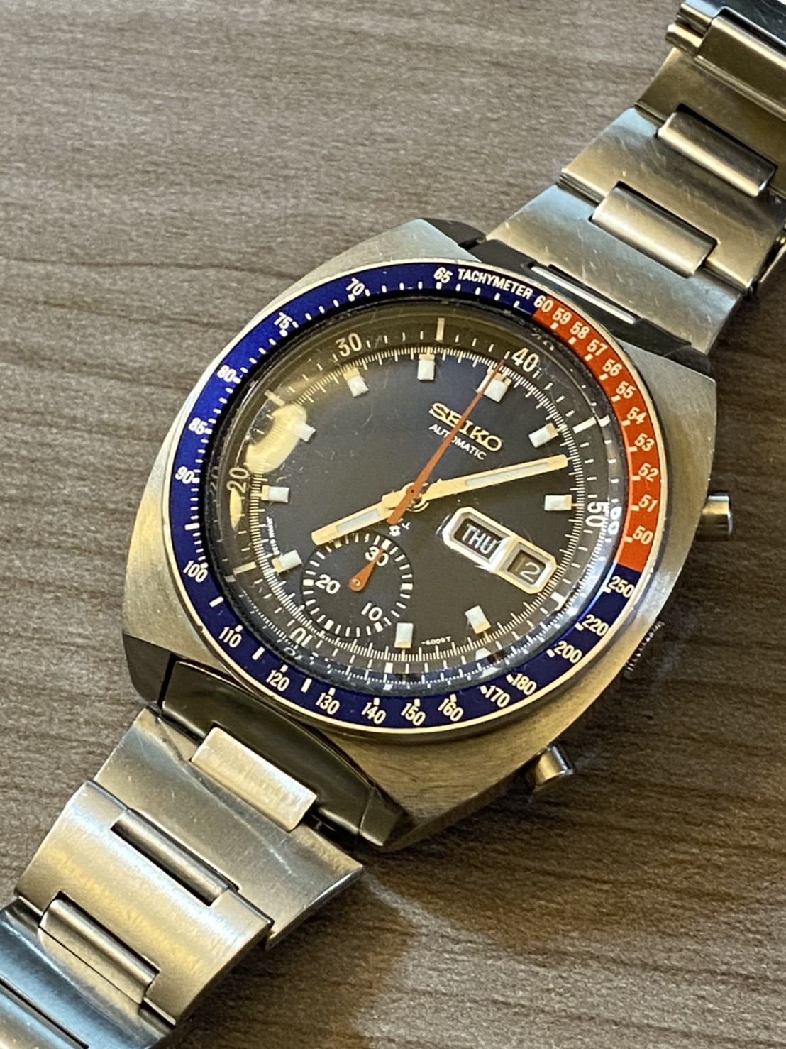 1975 Seiko 6139-6005 Blue Pogue All Original Automatic Chronograph ...