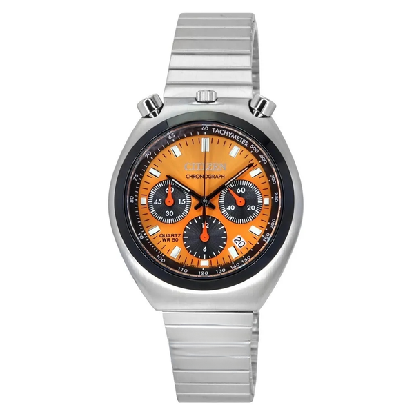 Citizen Bullhead Tsnuo Chronograph Stainless Steel Orange Dial Quartz ...