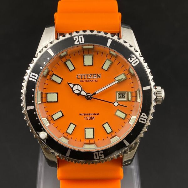 Vintage Citizen Diver's Look Para Water 150m 21 Jewels Date Men's Watch ...