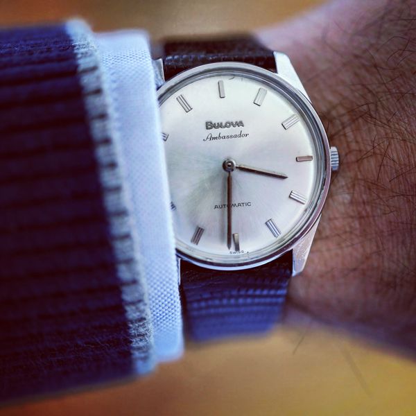 Ultra thin vintage Bulova Ambassador with micro rotor movement ...