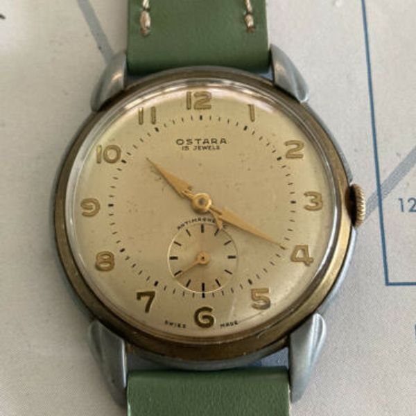 Ostara 15 Jewels Antimagnetic Swiss Made Fond Acier Inoxydable Serviced ...