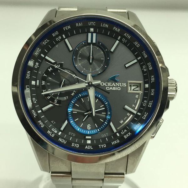 [Used] CASIO Solar watch / OCEANUS / Analog / Stainless steel / BLK ...
