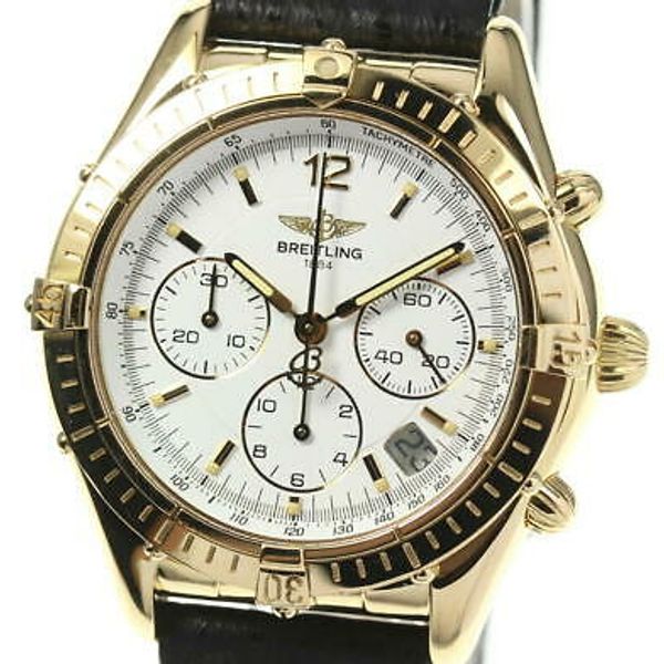 BREITLING 18K Yellow Gold K30012 Date Chronograph Automatic Boy's ...